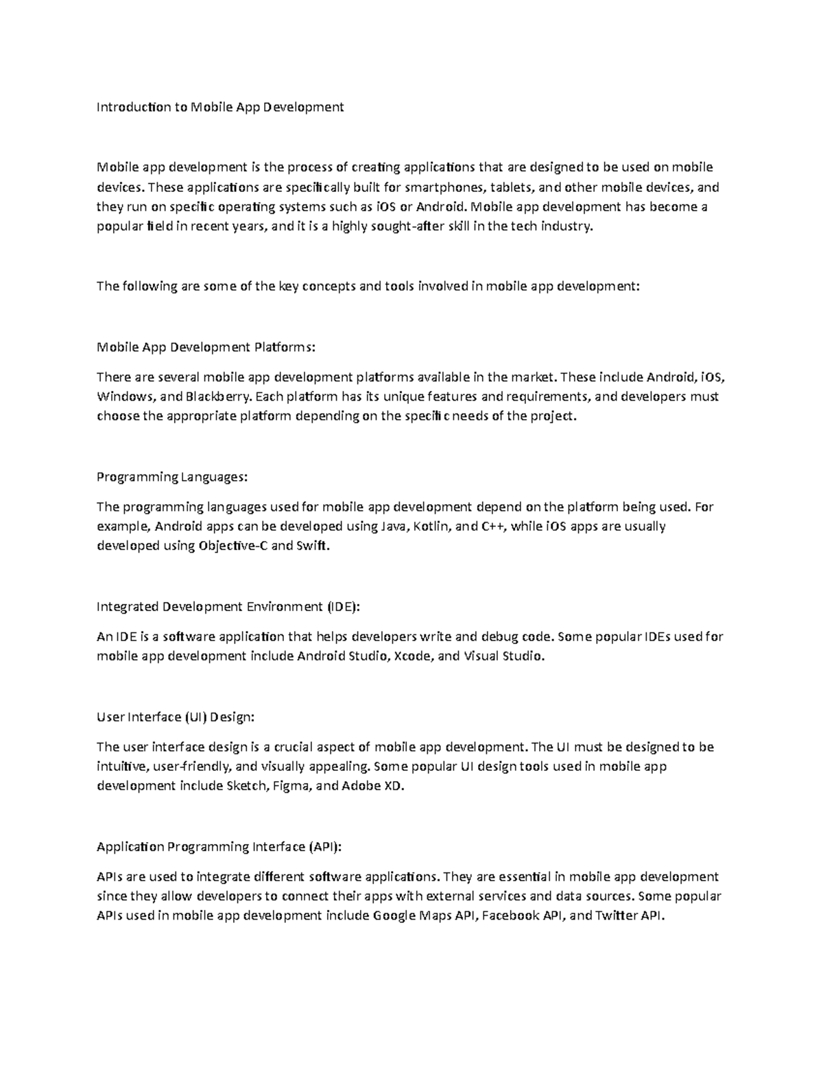 Introduction to Mobile App Development - These applications are specifically built for ...