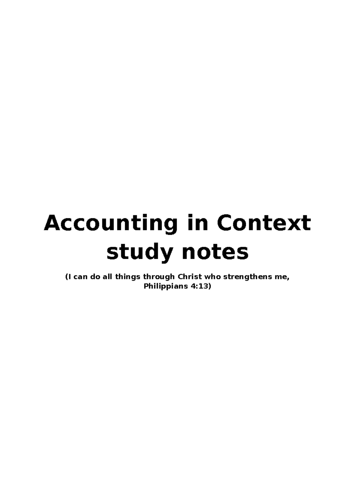 Accounting in Context study notes - Accounting in Context study notes ...