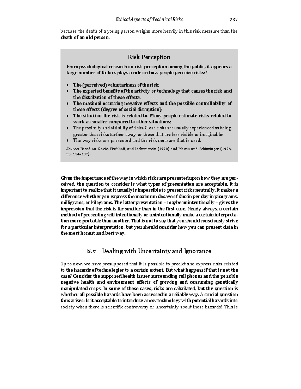 Dealing with Uncertainty and Ignorance - Risk Perception From ...