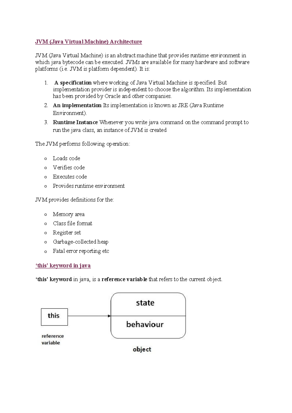 Oop Java2 Jvm Java Virtual Machine Architecture Super Keyword In 4338