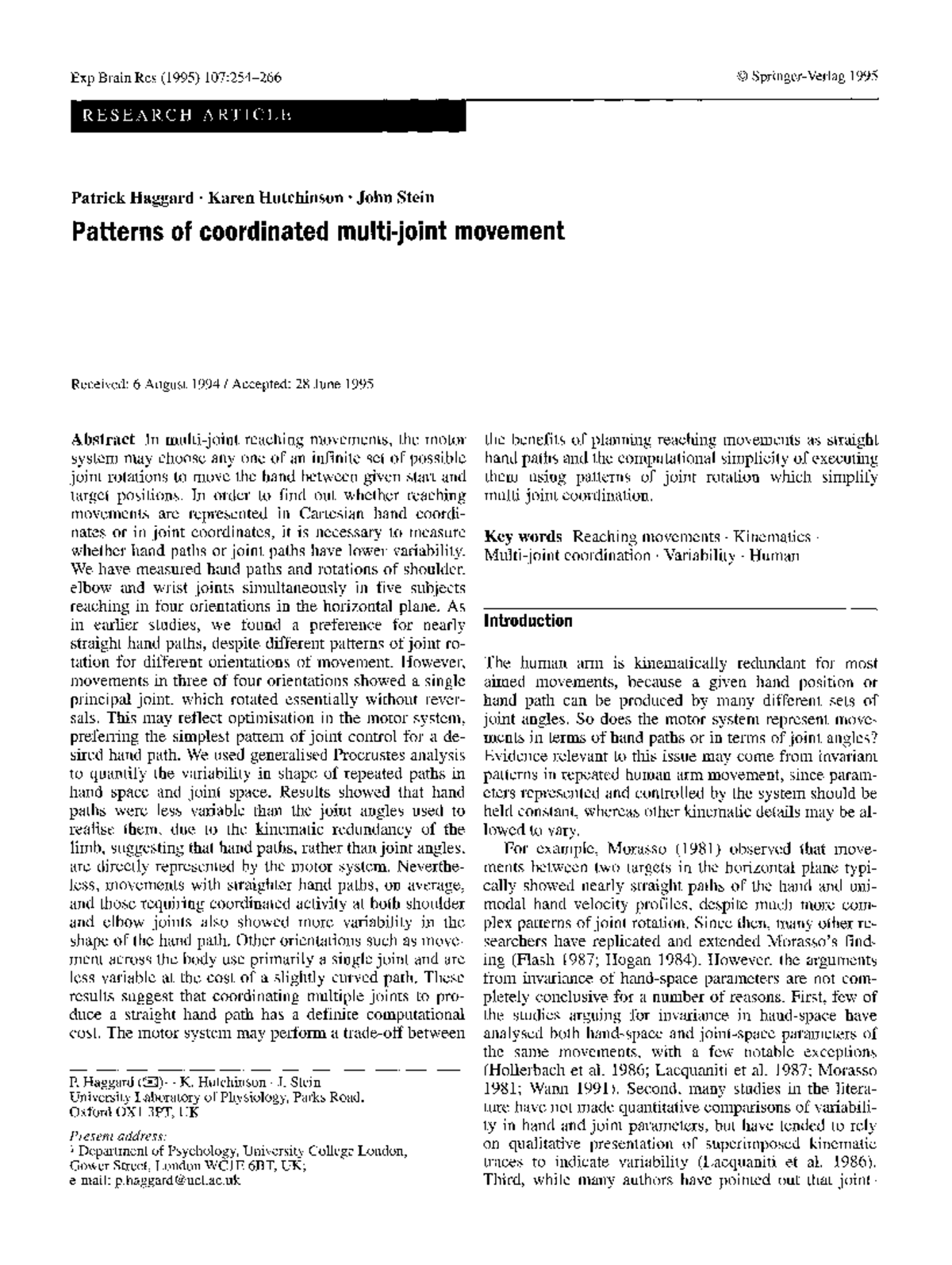 Patrones de movimiento multiarticular - Exp Brain Res (1995) 107:254 ...
