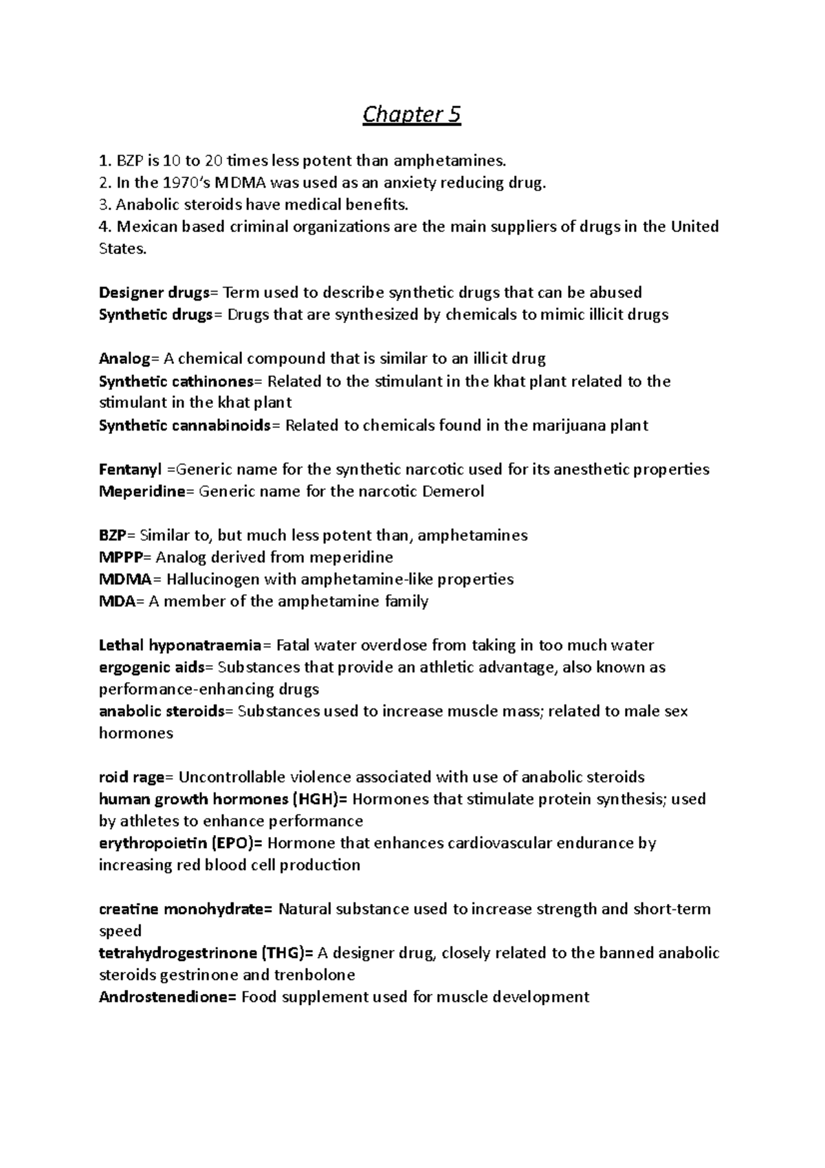 Chemistry Chapter 5 - Lecture notes 5 - Chapter 5 BZP is 10 to 20 times ...
