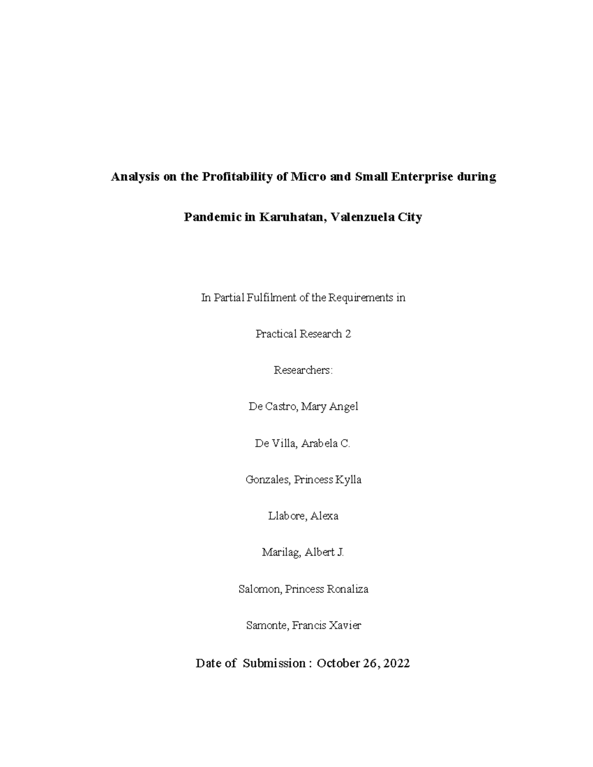 Chapter-1 - hjj - Analysis on the Profitability of Micro and Small ...