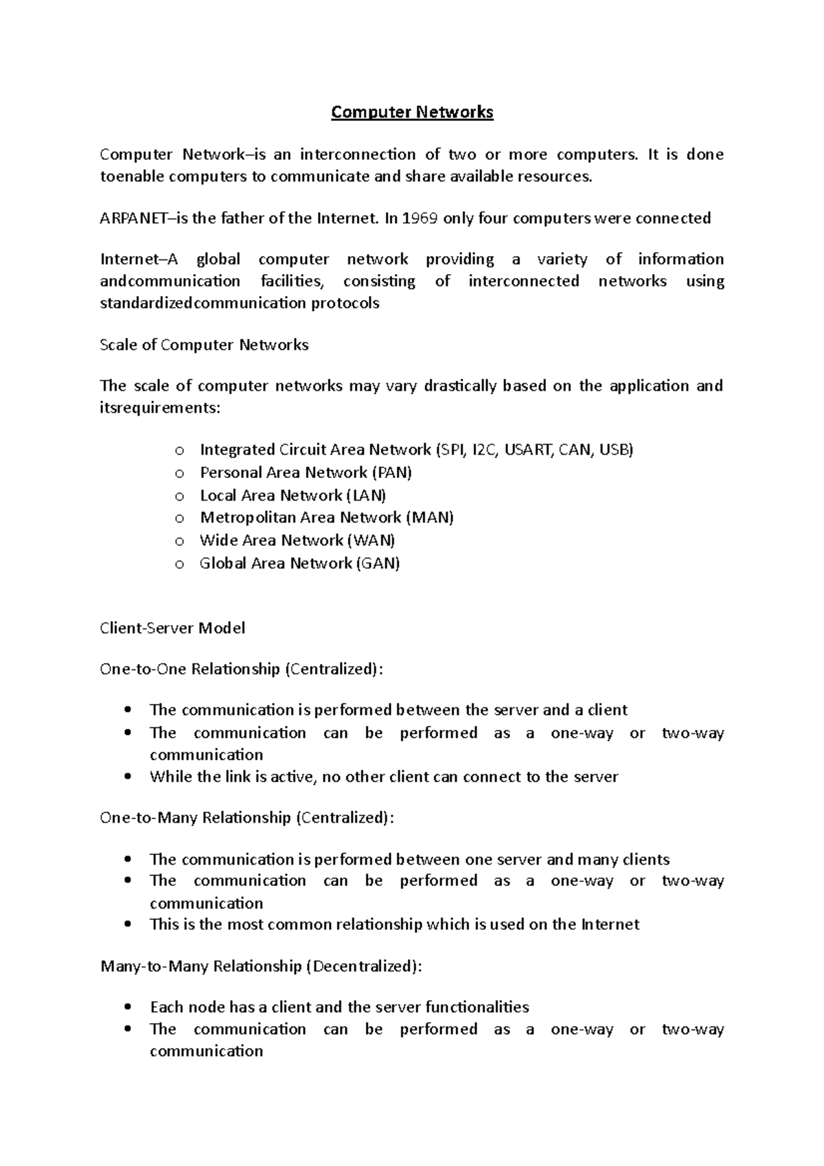 Computer Networks Computer Networks Computer Network Is An Interconnection Of Two Or More