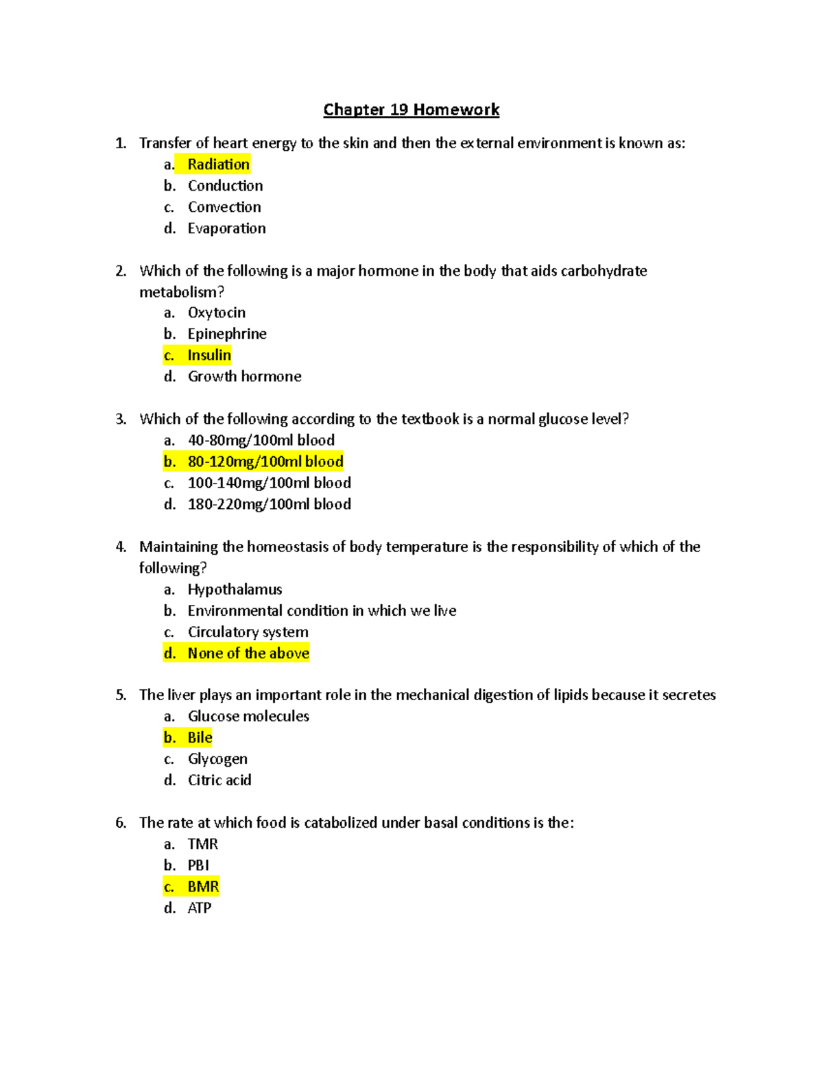 Chapter 19 Homework - study - Chapter 19 Homework Transfer of heart ...