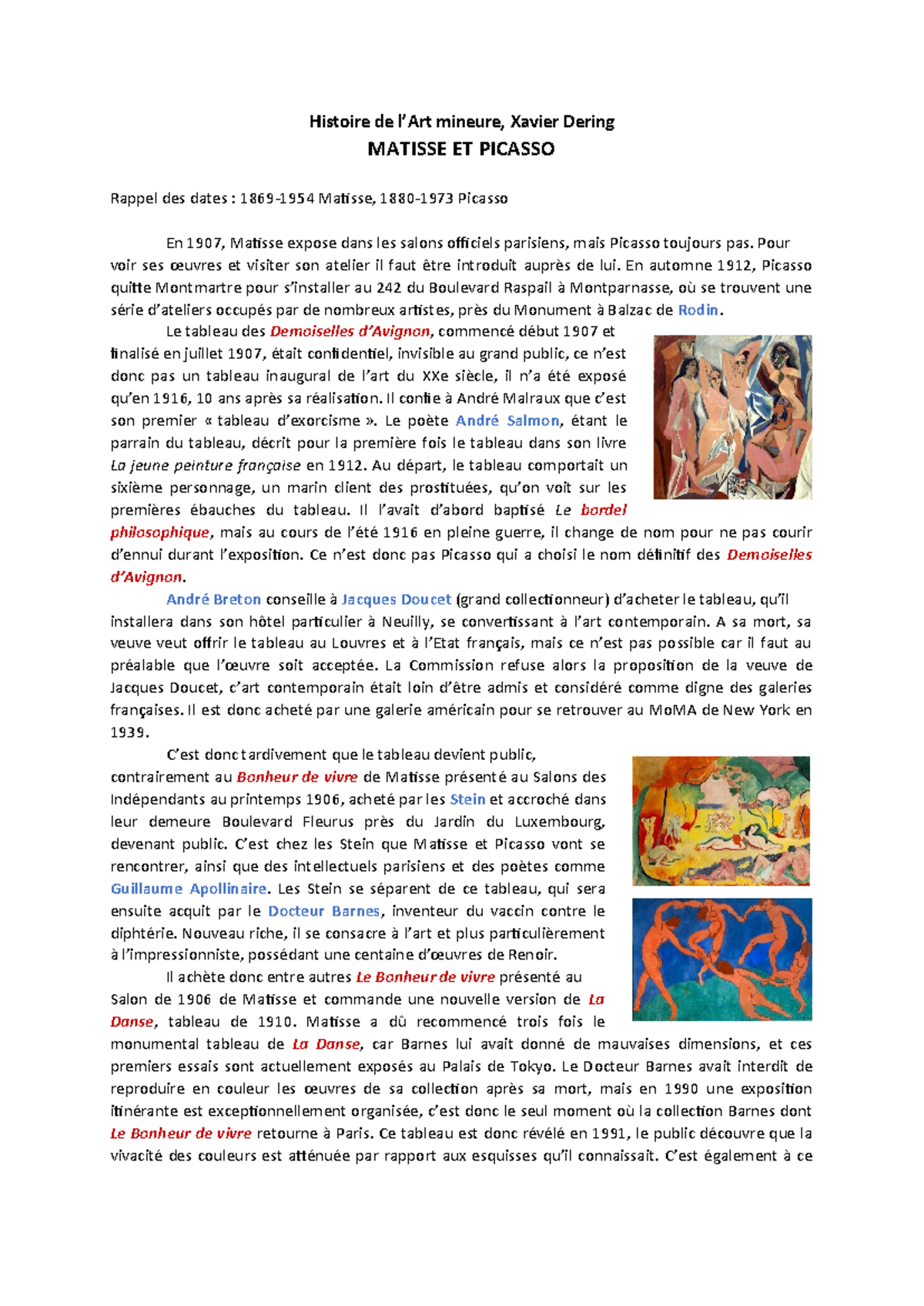 Histoire de l'art contemporain : Matisse et Picasso - Warning: TT ...