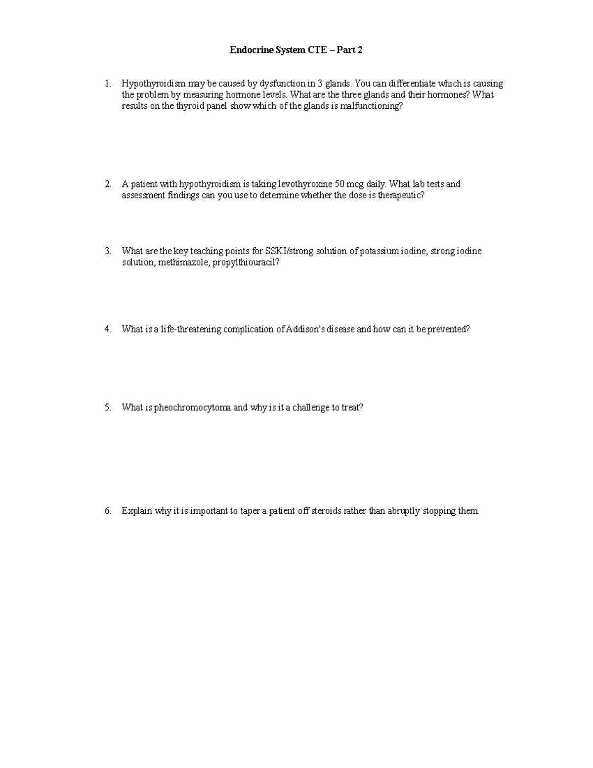 Endocrine System CTE+Part+2+F18 - Endocrine System CTE – Part 2 ...