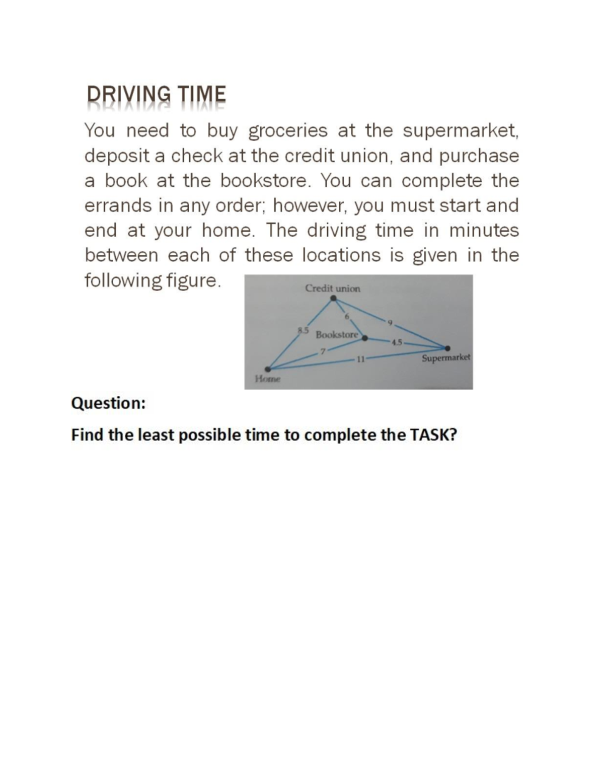 Math in the Modern World - Driving Time - Bachelor of Science in Civil ...