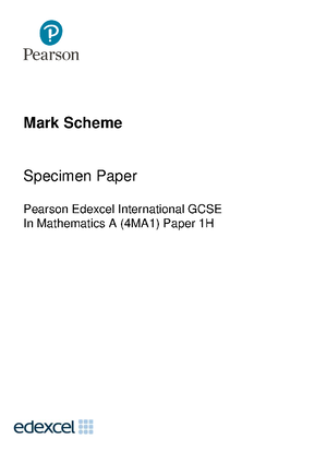 4883-2 - tyuiopp - Mark Scheme Specimen Paper Pearson Edexcel ...