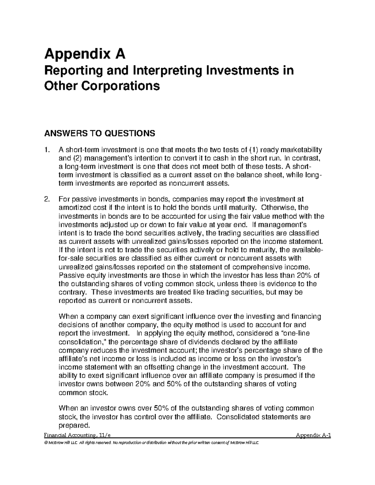 Appendix A Solutions Manual - Financial Accounting, 11/e Appendix A ...