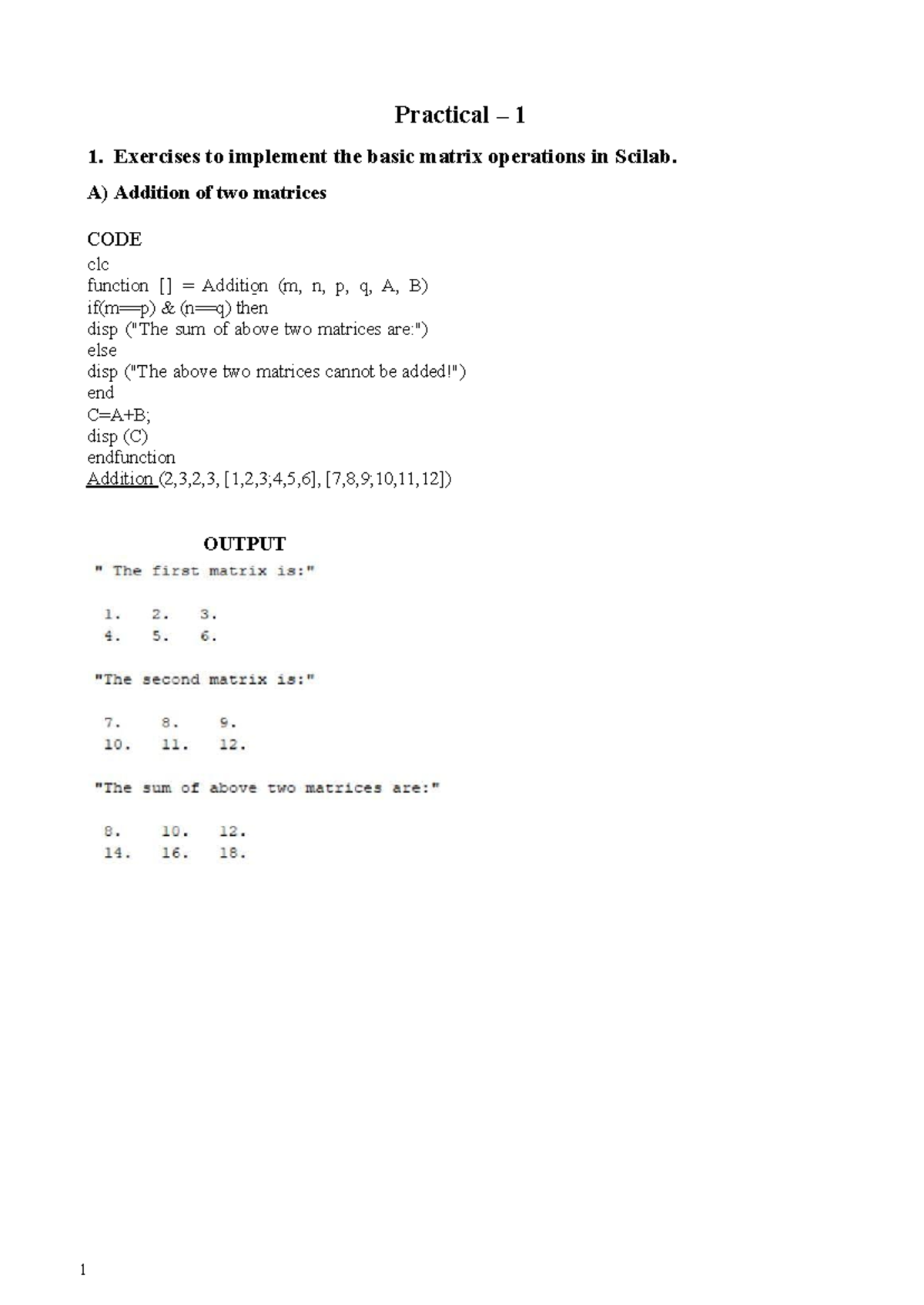 Stats file - 1. Exercises to implement the basic matrix operations in ...