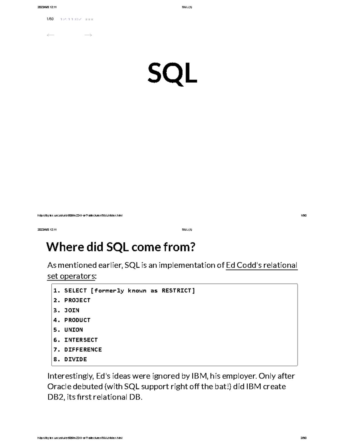 SQL - nsa - ####### bytes.usc/cs585/m23-D-a-T-a/lectures/SQL/slides ...