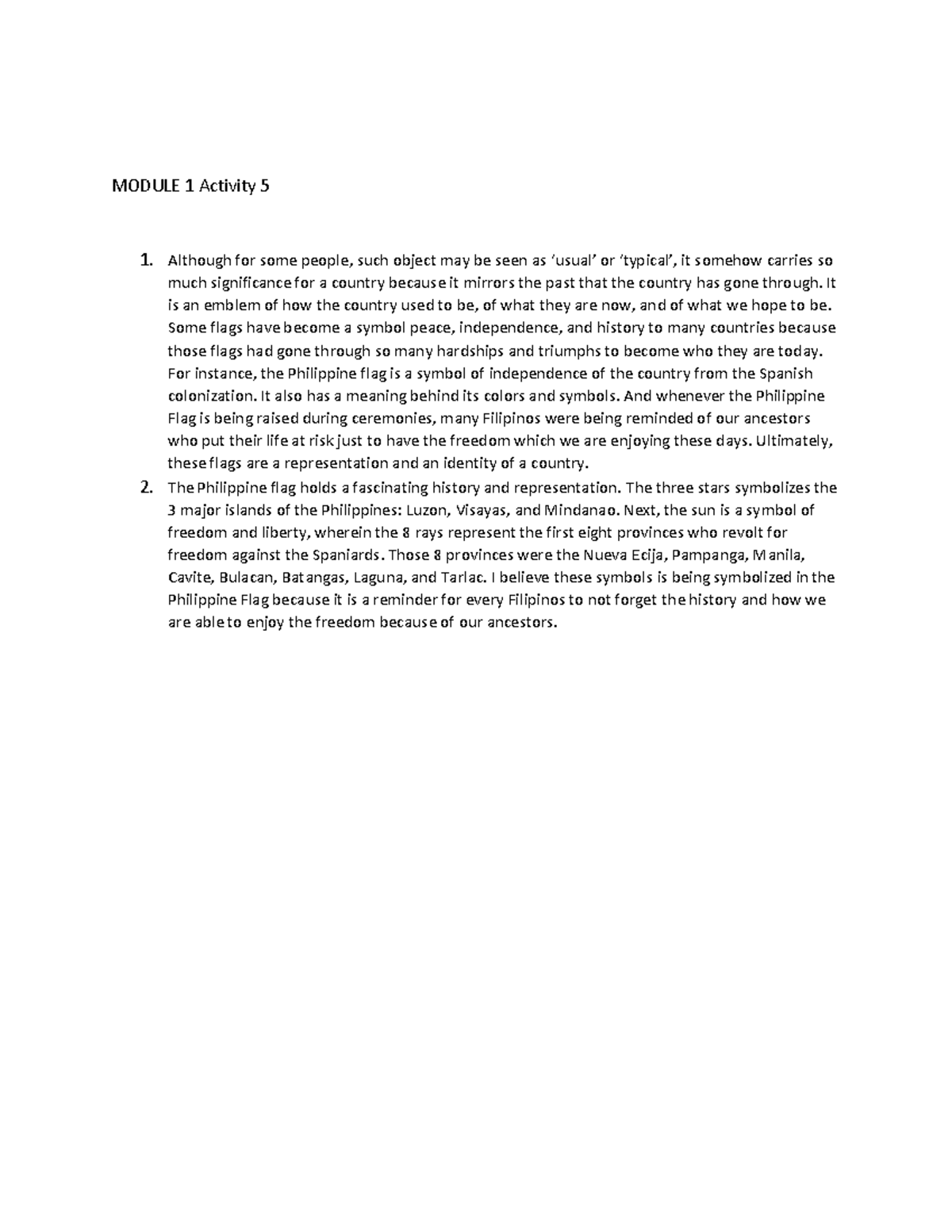 NSTP1 Module 1 Activity 5 - AYESHA C. EBRAHIM NSTP1 (8264) MODULE 1 ...