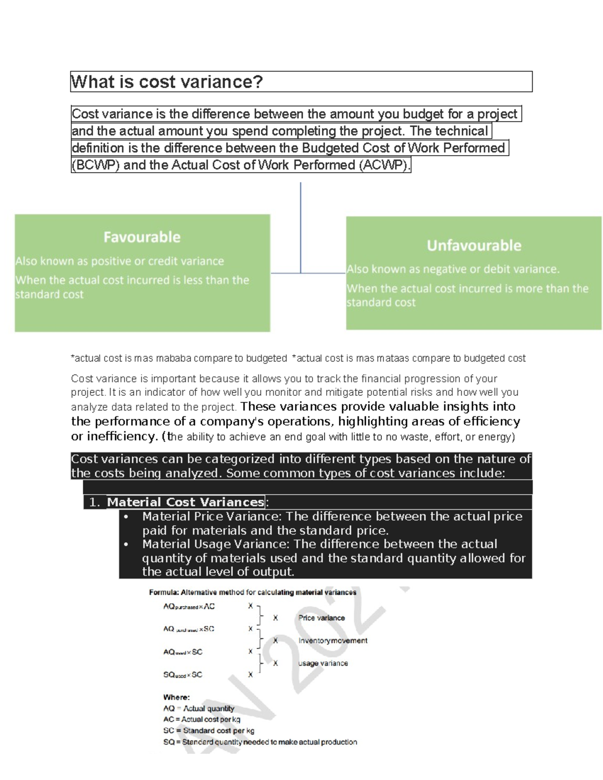 What is cost variance - What is cost variance? Cost variance is the ...