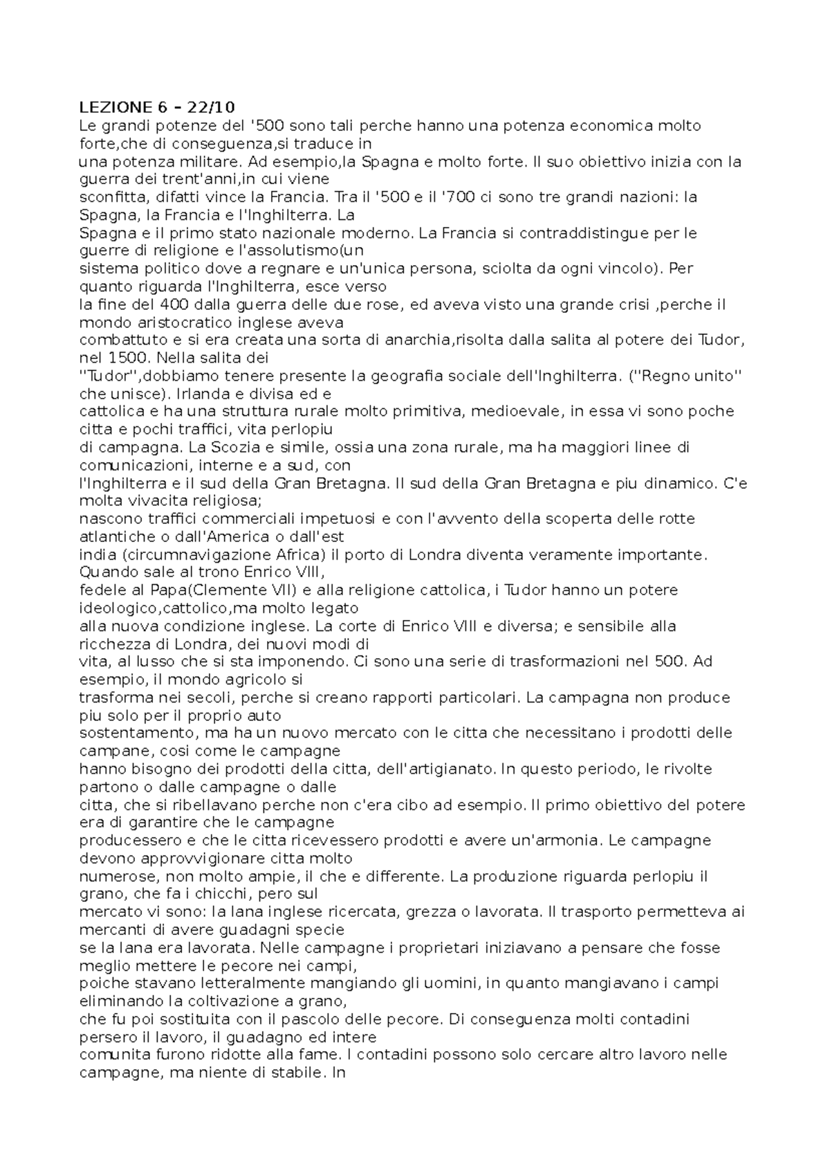 Lezione 6 - lezioni anni passati utili per tutti - LEZIONE 6 – 22/ Le ...