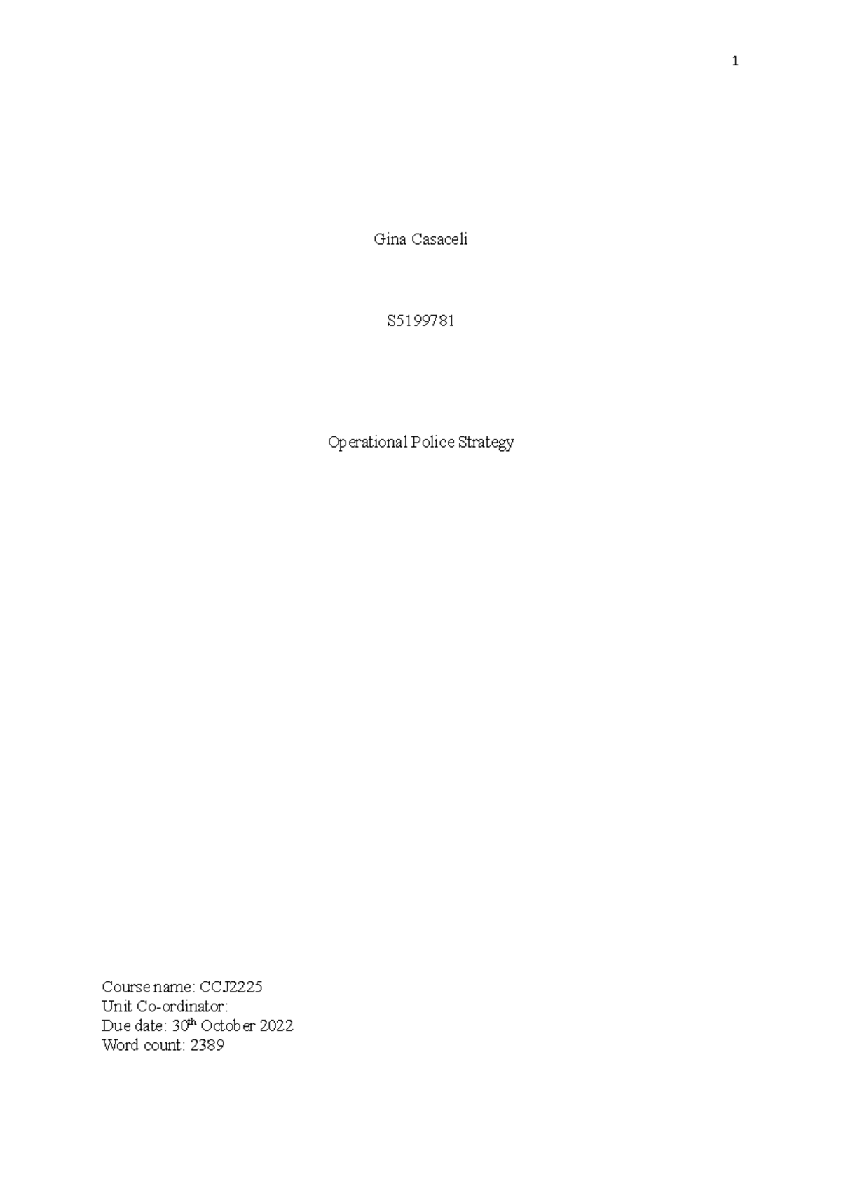 Operational police strategy - Gina Casaceli S Operational Police ...