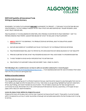 FITT project sample 2 - FITT – Feasibility of International Trade Name ...