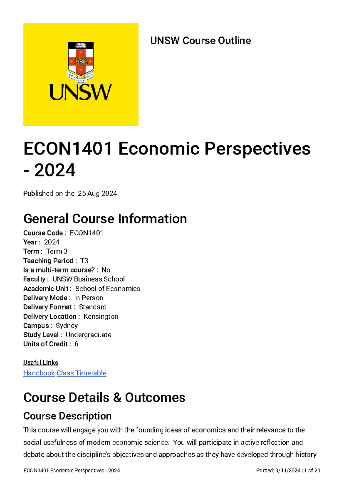 CO ECON1401 1 2024 Term3 T3 In Person Standard Kensington - UNSW Course ...