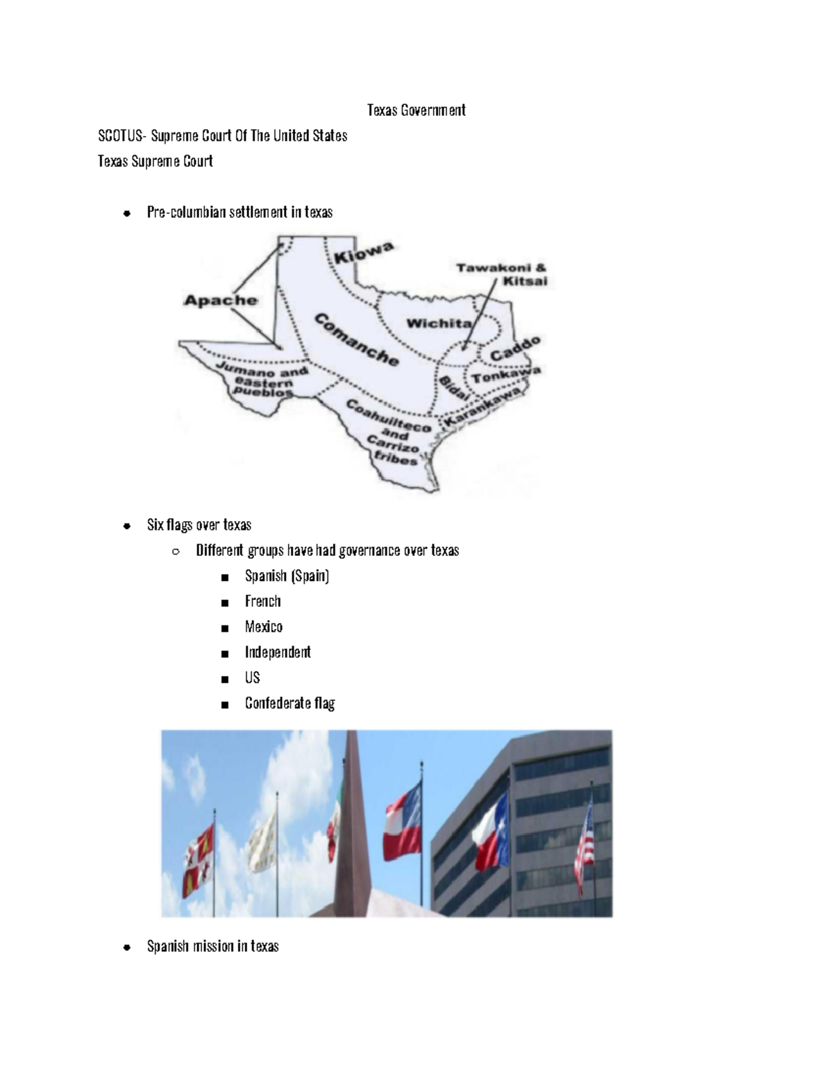 Texas government notes for First Test - Texas Government SCOTUS ...