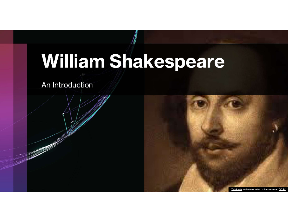 Shakespeare Intro - William Shakespeare An Introduction This Photo by ...