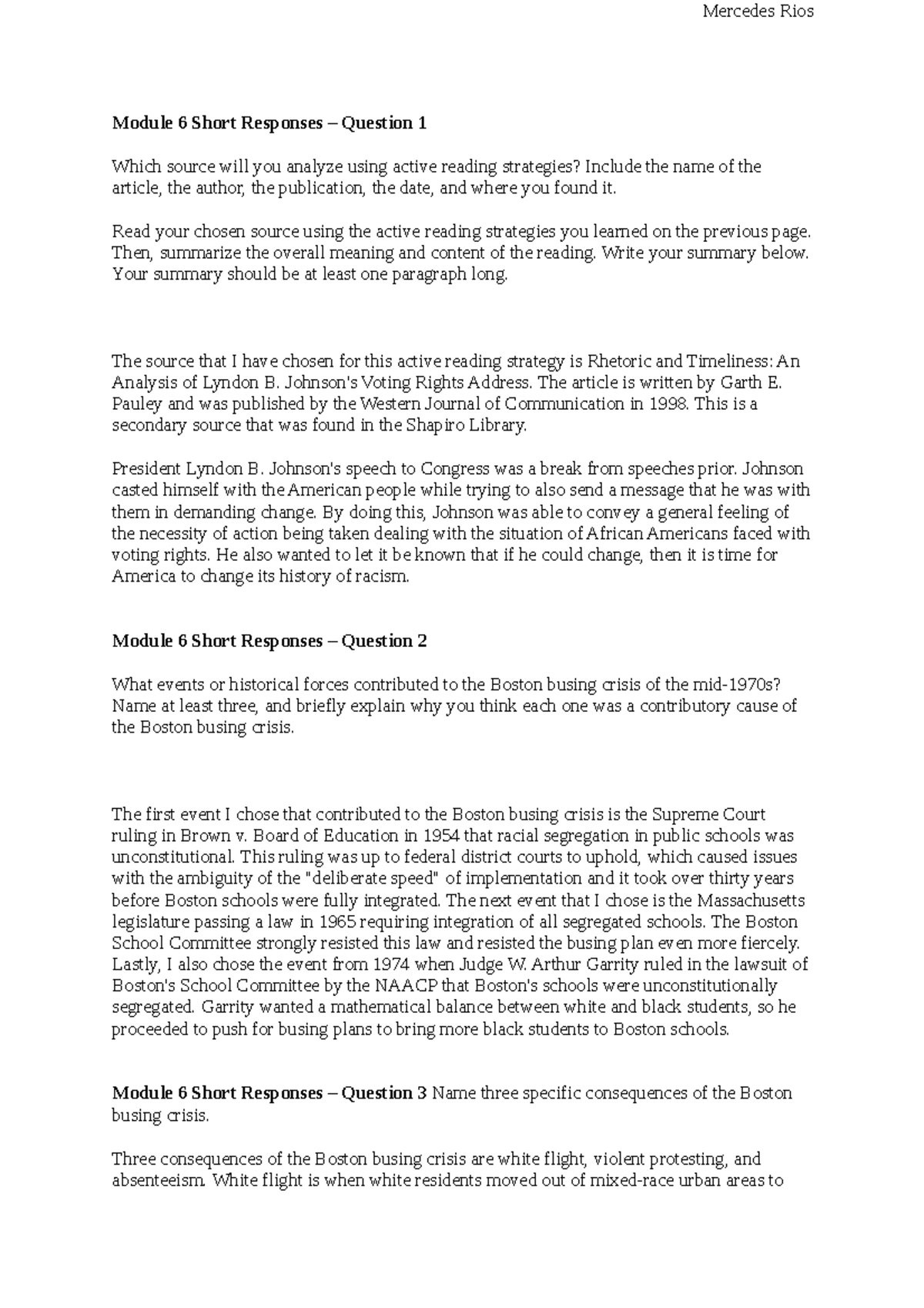 Mercedes Rios Module Six Short Answer - Mercedes Rios Module 6 Short ...