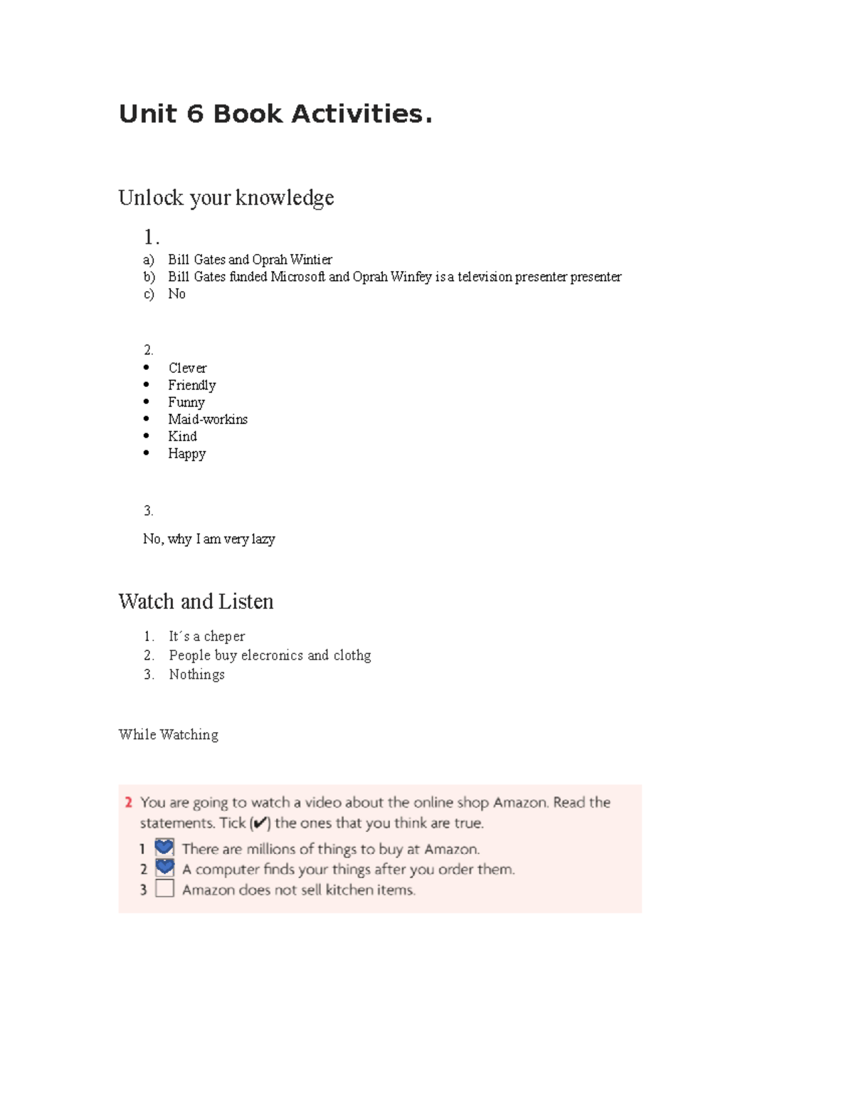 Unit 6 Book Activities - assigmen - Unit 6 Book Activities. Unlock your ...