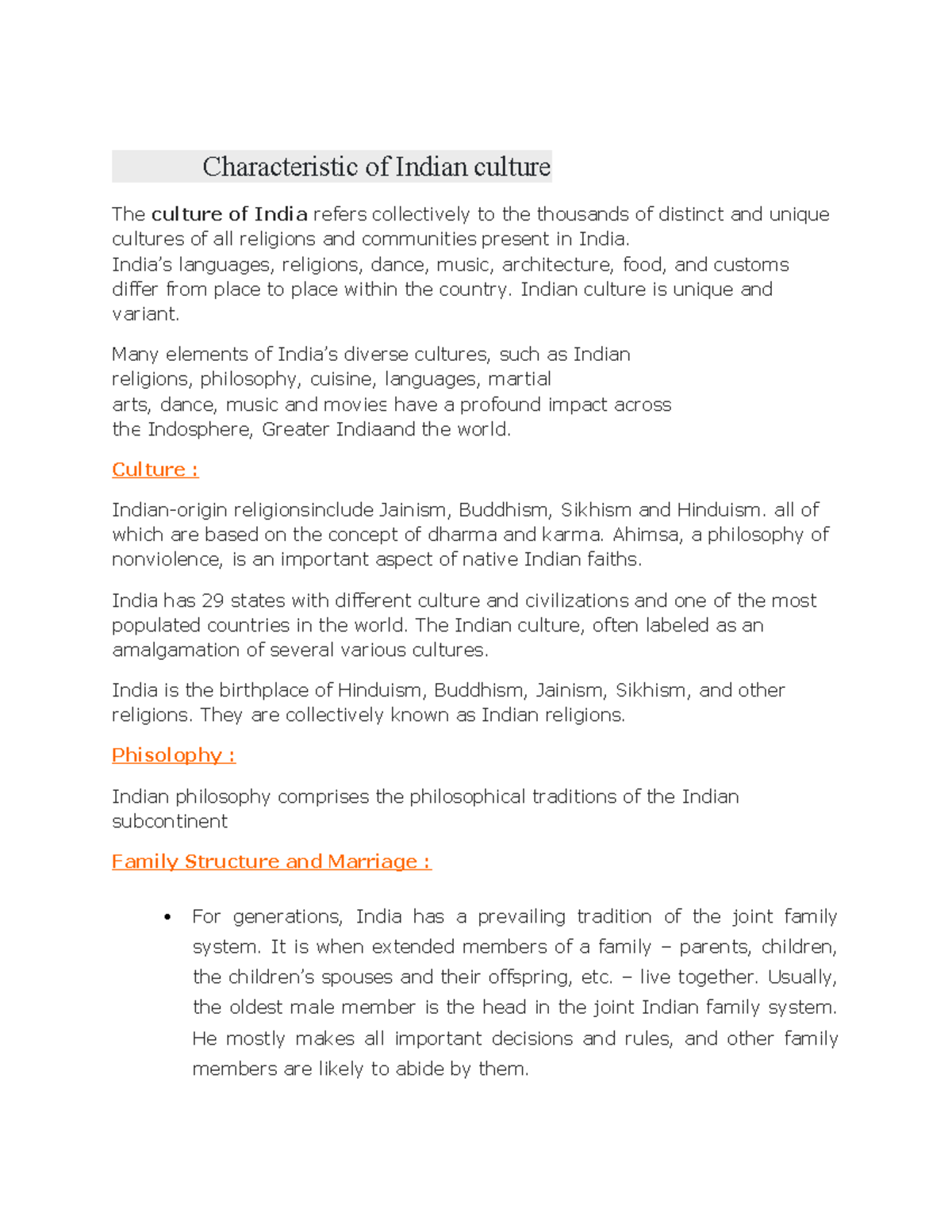 Characteristic of indian culture - India’s languages, religions, dance ...