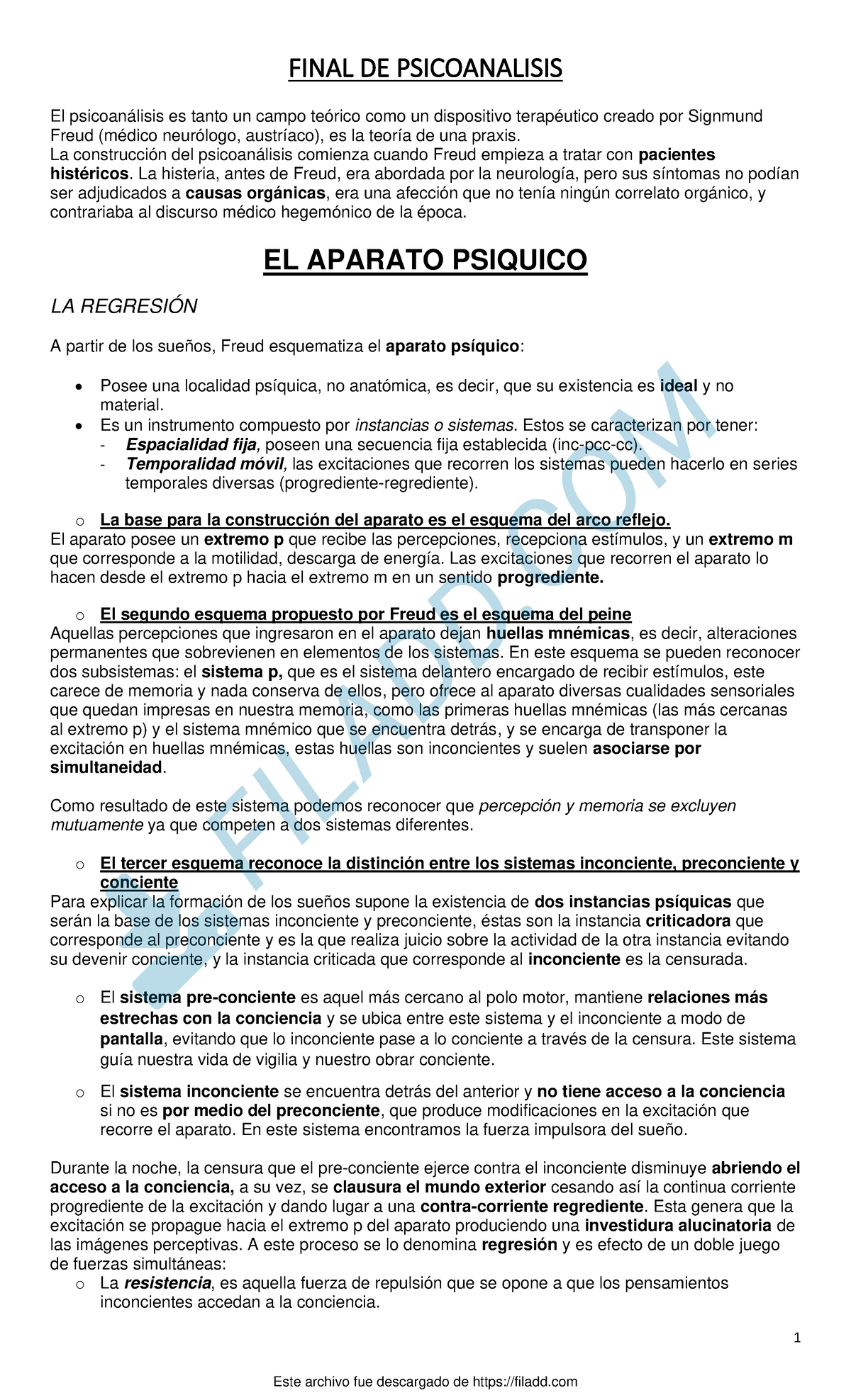 Final PSA Laznik 2020 - 1 FINAL DE PSICOANALISIS El psicoanálisis es tanto un campo teórico como ...