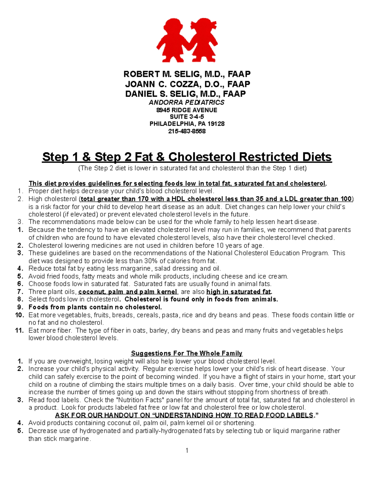 Step 1 step 2 fat cholesterol restricted diets the step 2 diet is lower ...