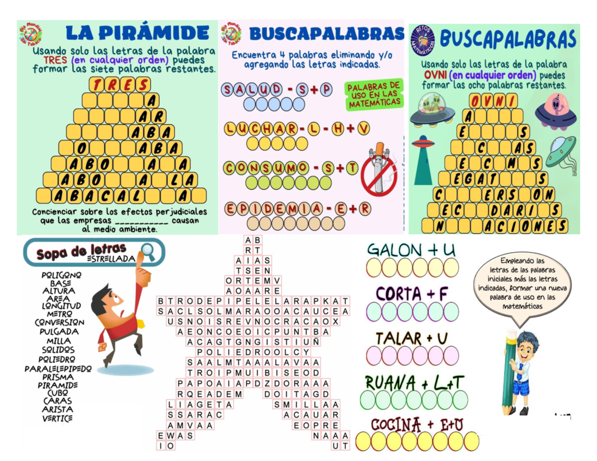7 - Razonamiento - D Munday LA PIRÁMIDE BUSCAPALABRAS Tabaco ...