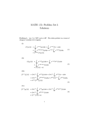 Seminar assignments - Problem set 1 solutions - MATH 173: PROBLEM SET 1, SOLUTIONS DUE THURSDAY ...