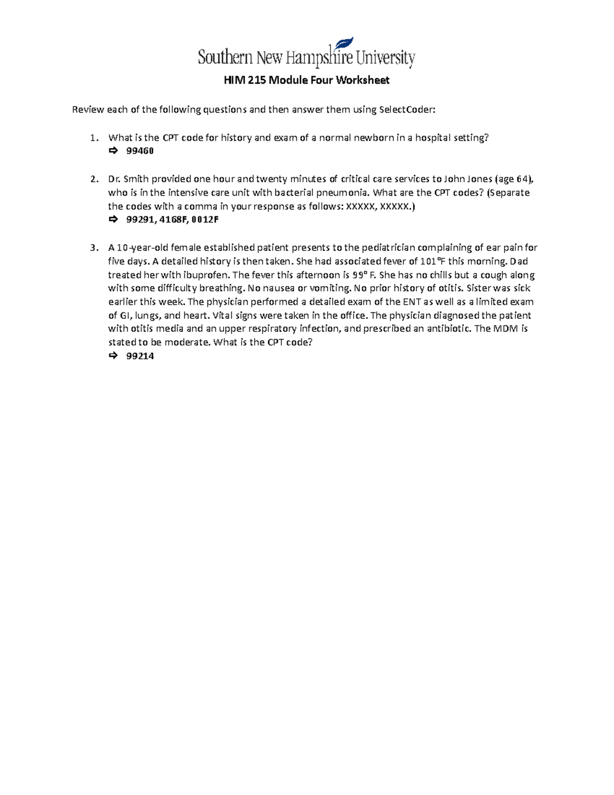 HIM 215 Module Four Worksheet - HIM 215 Module Four Worksheet Review ...