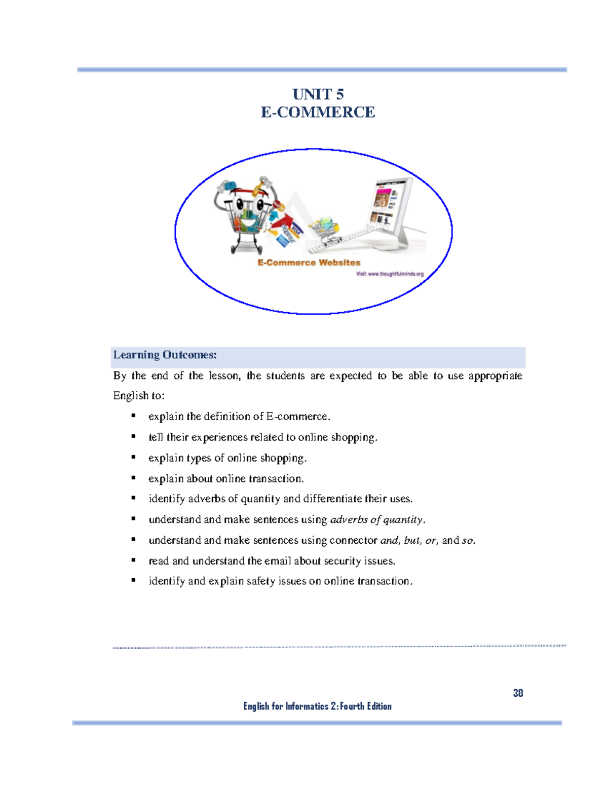 Modul Bahasa Inggris 2 UNIT 5 - 38 UNIT 5 E-COMMERCE Learning Outcomes: By the end of the lesson ...