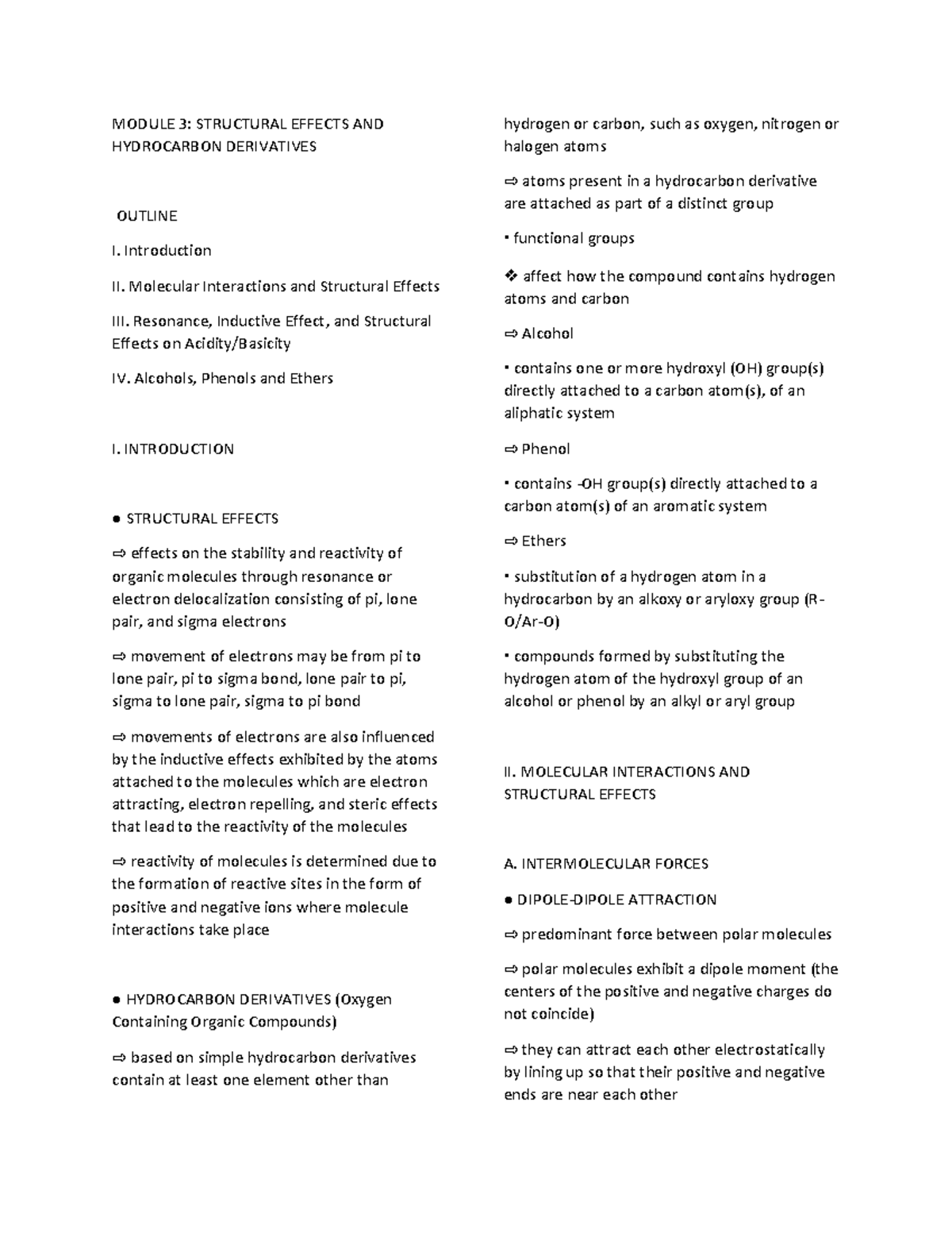 Module 3 Structural effect Summary - MODULE 3: STRUCTURAL EFFECTS AND ...