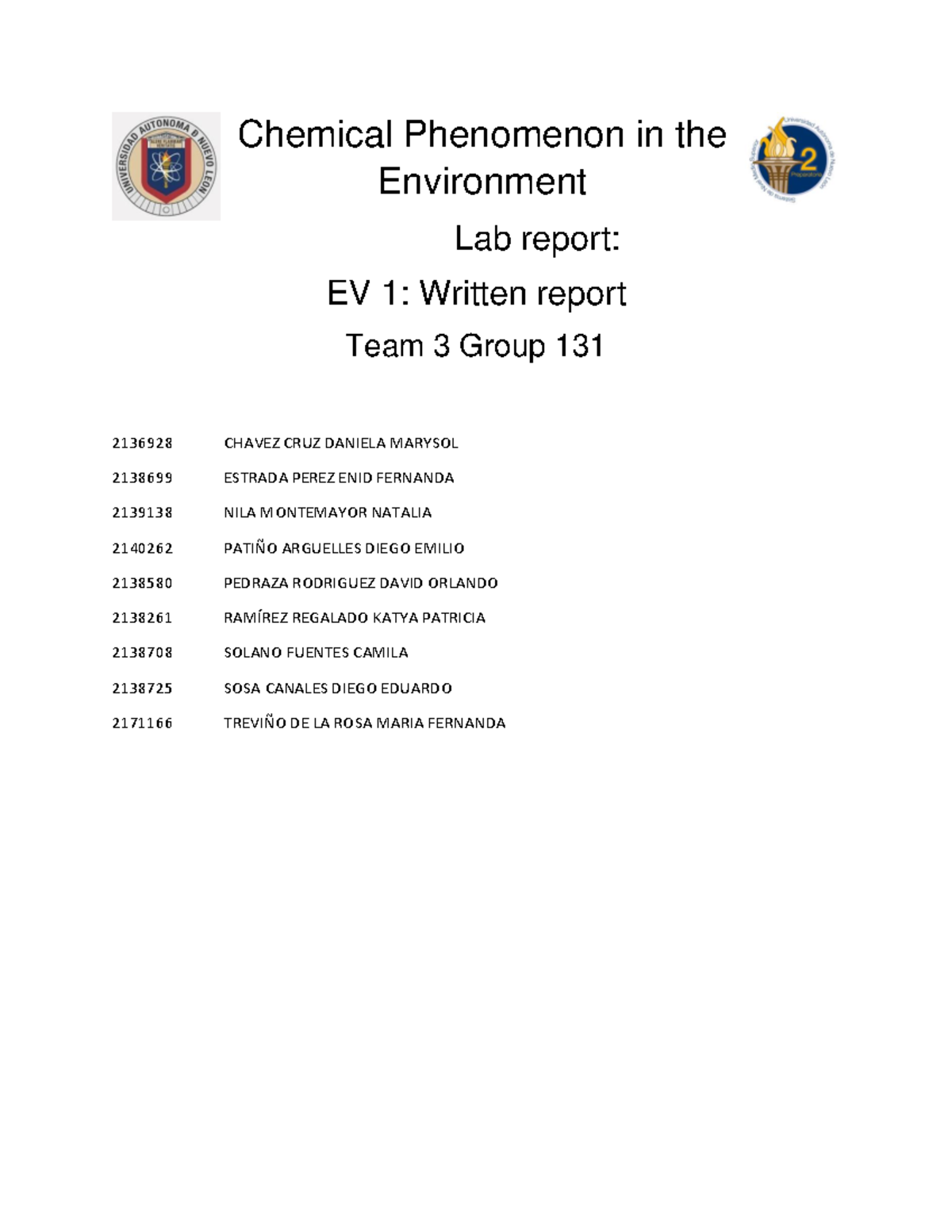 EV Chemestry 3333 - sfbgfbne - Chemical Phenomenon in the Environment ...