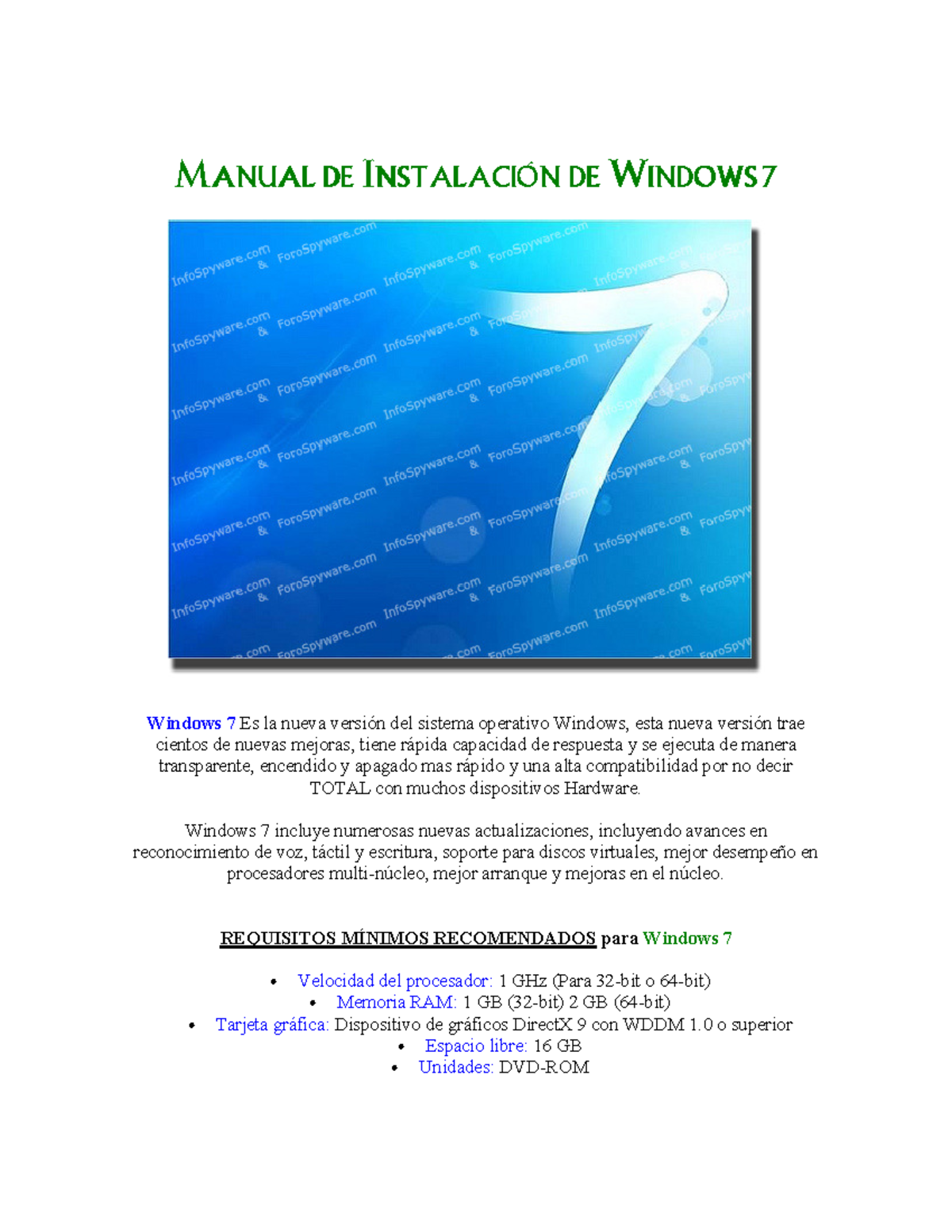Manual Instalacion Windows 7 - - Studocu
