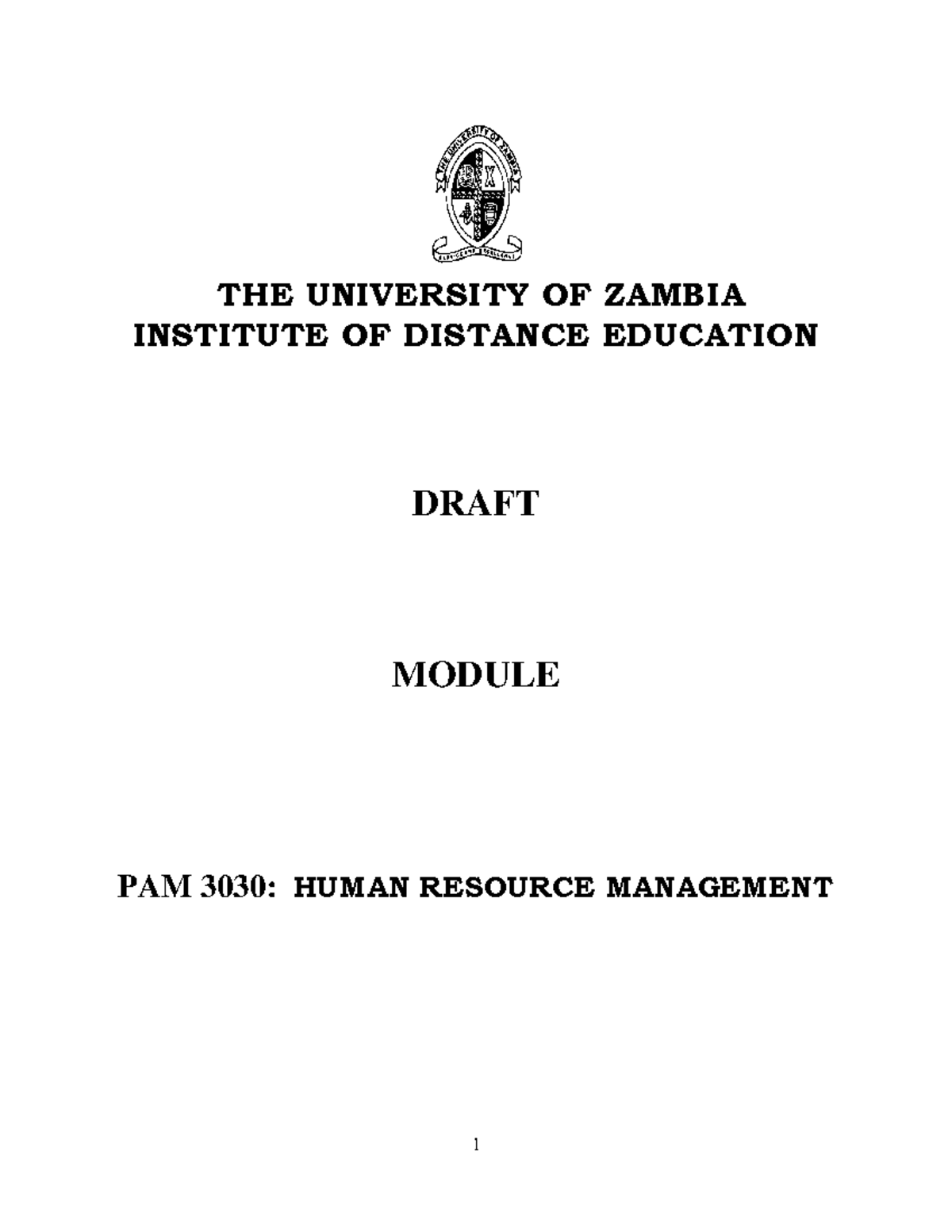 PA3030 Module 2011 - about human resource management - THE UNIVERSITY ...
