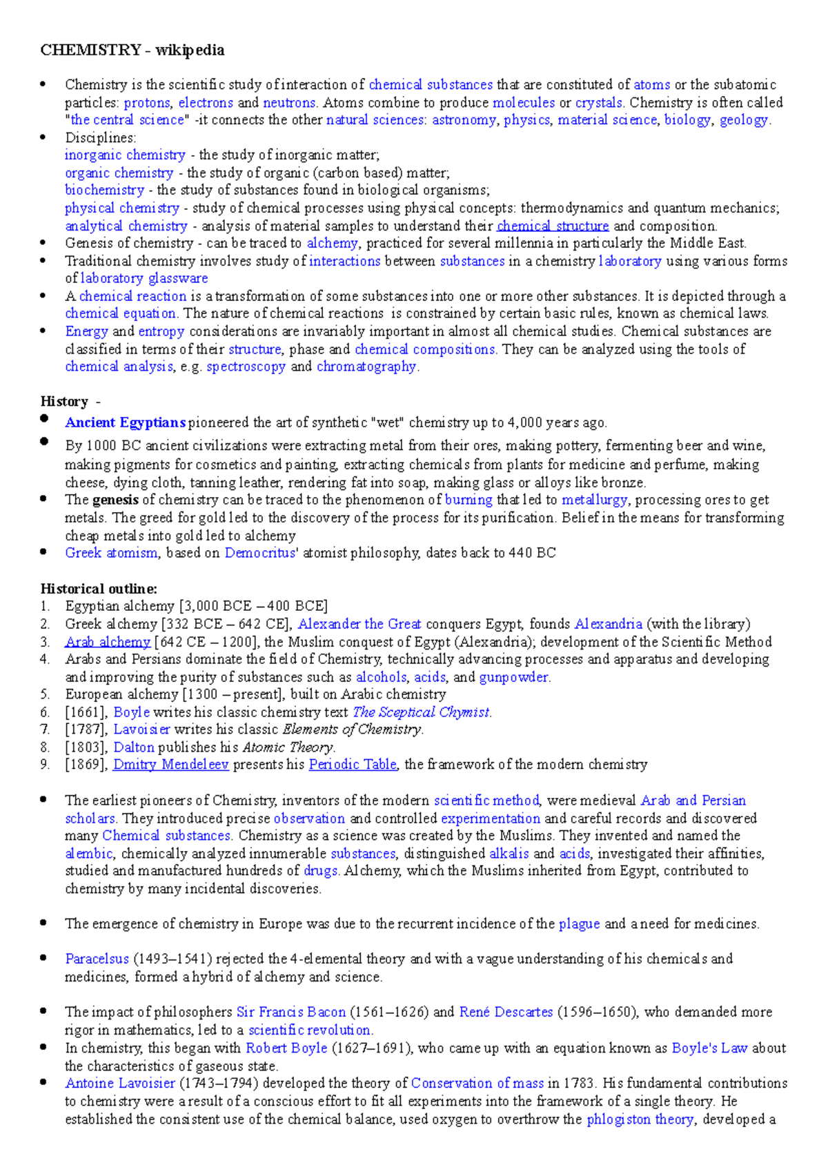 Chemistry-Wiki - ... - CHEMISTRY - wikipedia Chemistry is the ...
