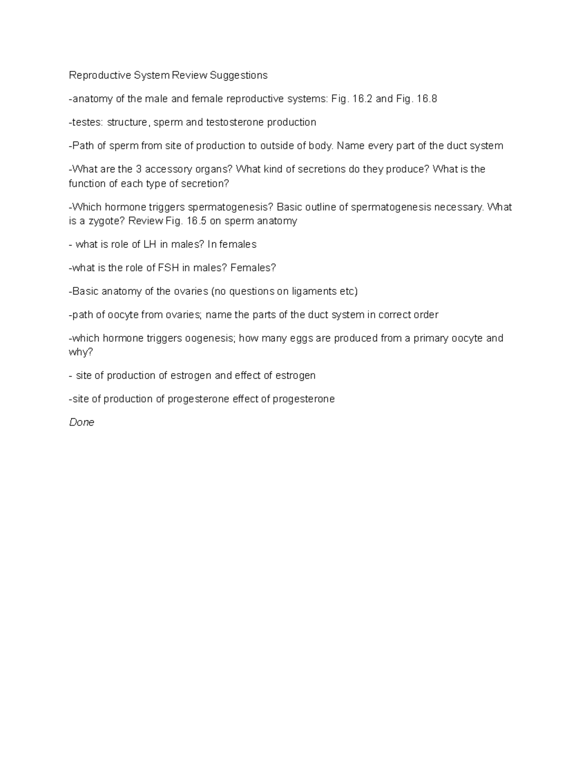 Reproductive System Review Suggestions - Reproductive System Review ...