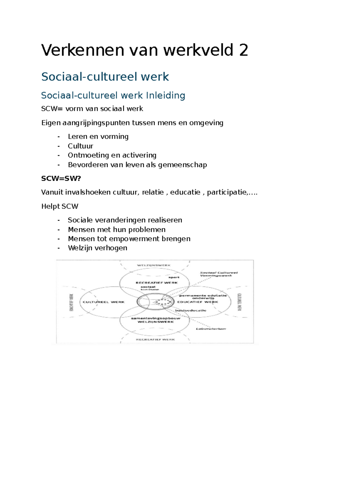 Verkennen van werkveld 2 - ... Helpt SCW - Sociale veranderingen ...
