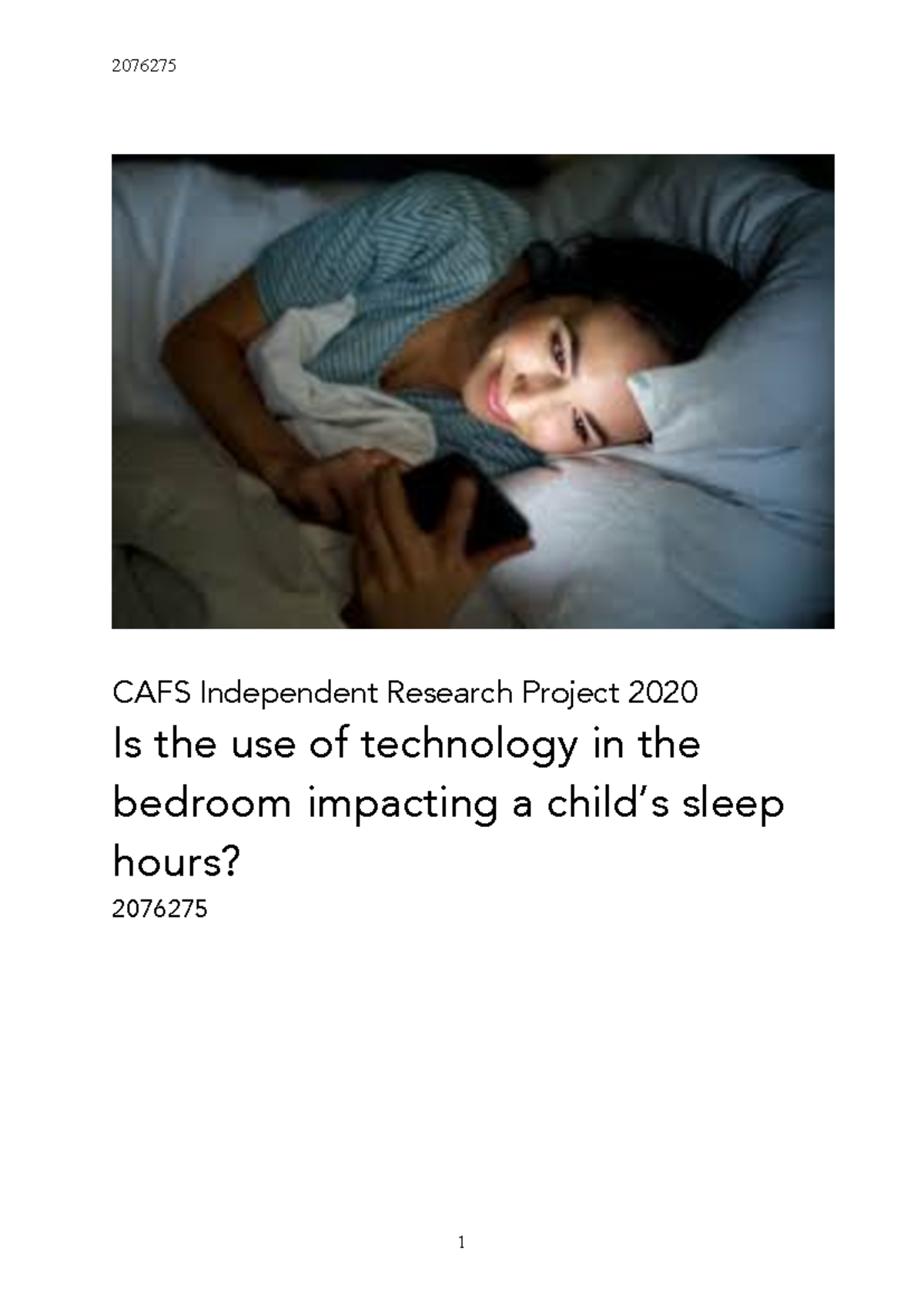 CAFS IRP sample project 2021 - CAFS Independent Research Project 2020 ...