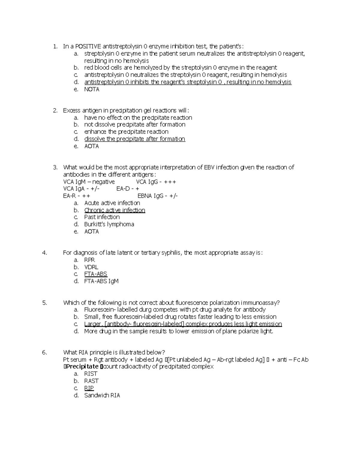Immunology Chapter Quiz with Complete Answers - In a POSITIVE ...