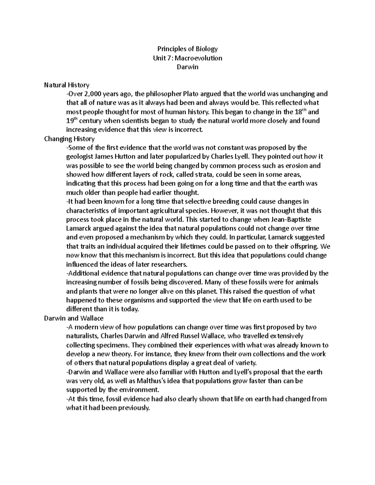 AP Bio Charles Darwin - Principles of Biology Unit 7: Macroevolution ...