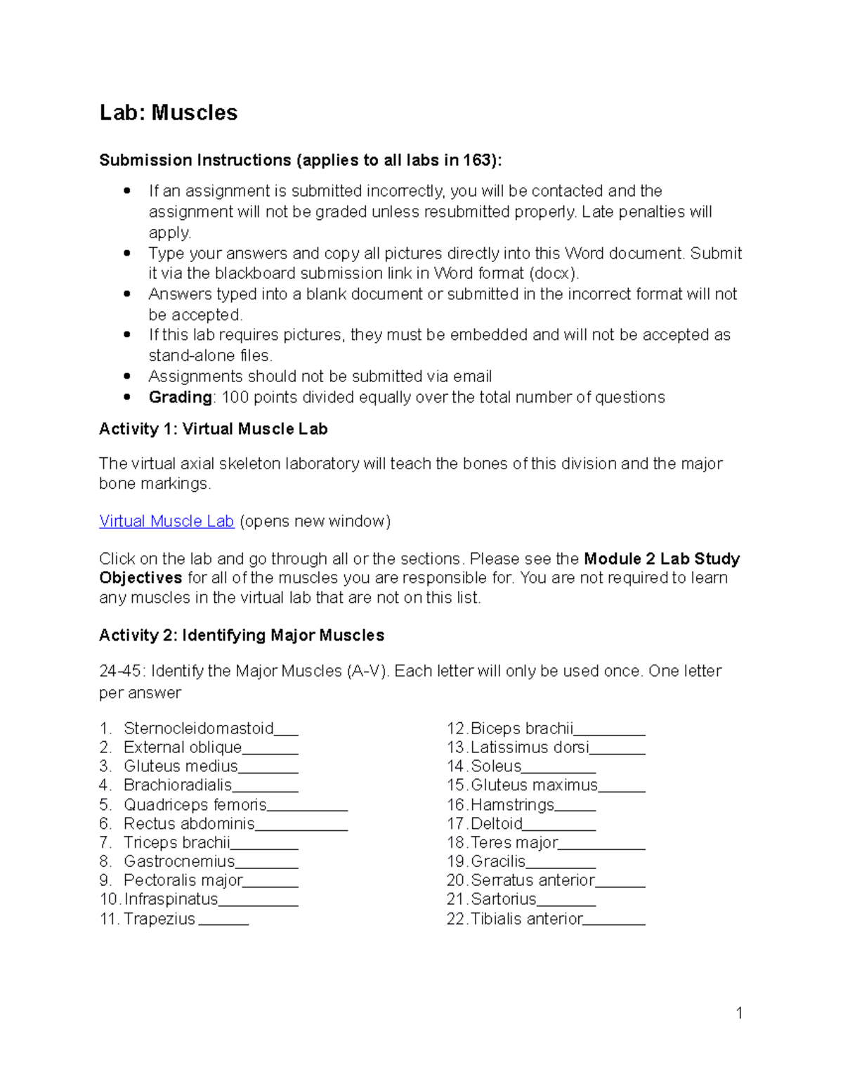 Lab Mus163 - homework - Lab: Muscles Submission Instructions (applies ...