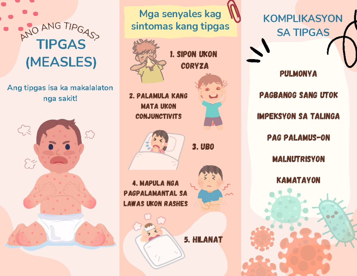 Tipgas- Measles - TIPGAS (MEASLES) 1. Sipon ukon coryza KOMPLIKASYON SA ...