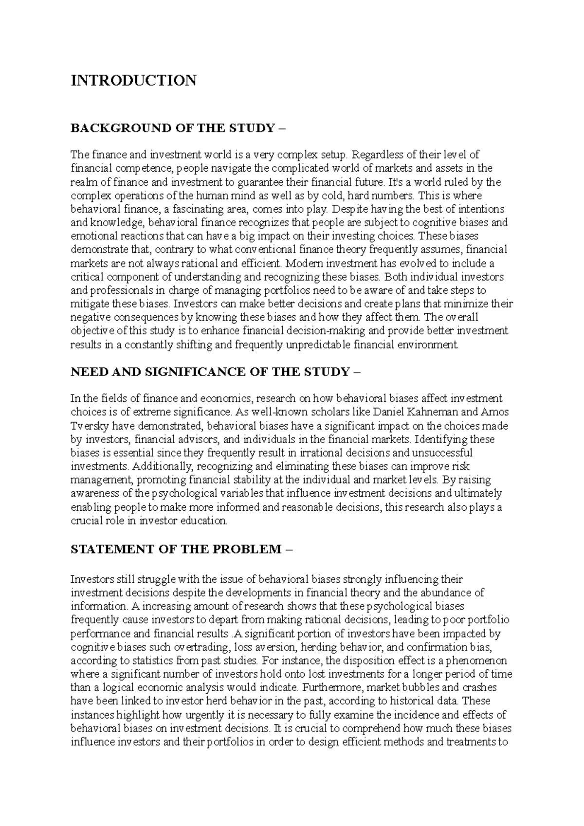 Project 2P - Research Module - INTRODUCTION BACKGROUND OF THE STUDY ...