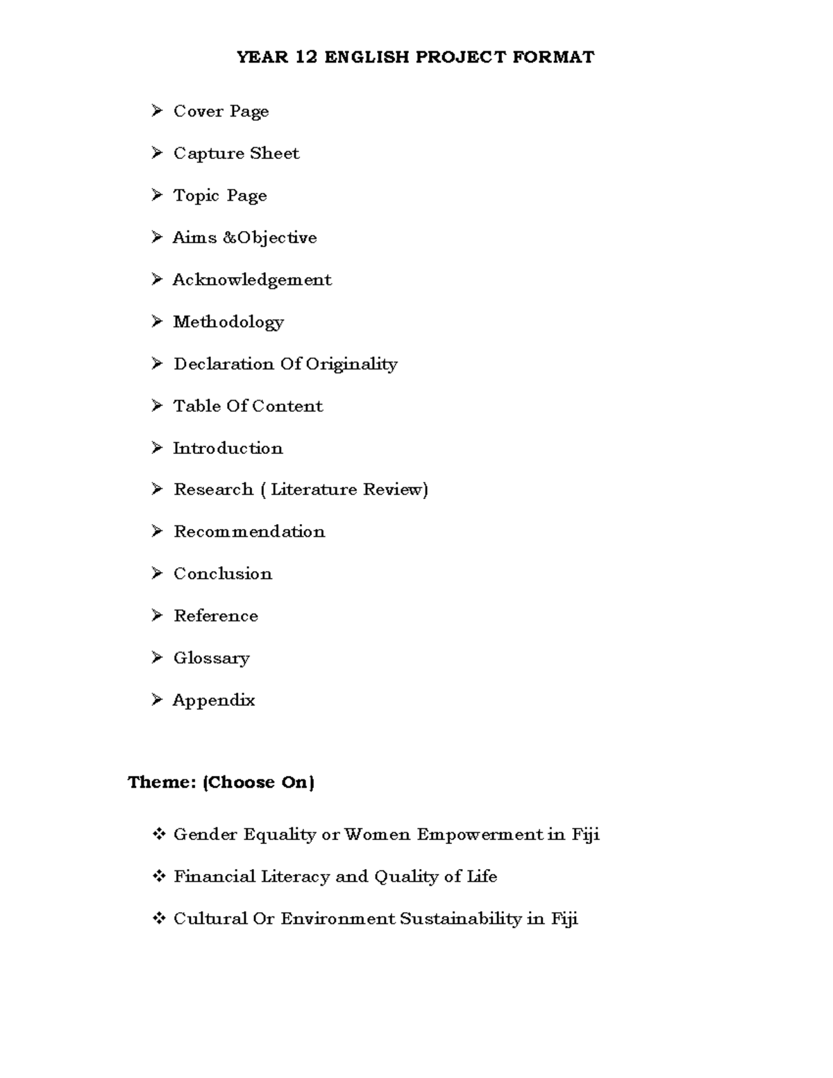 Project ep - GOOD - english yr 13 - YEAR 12 ENGLISH PROJECT FORMAT ...