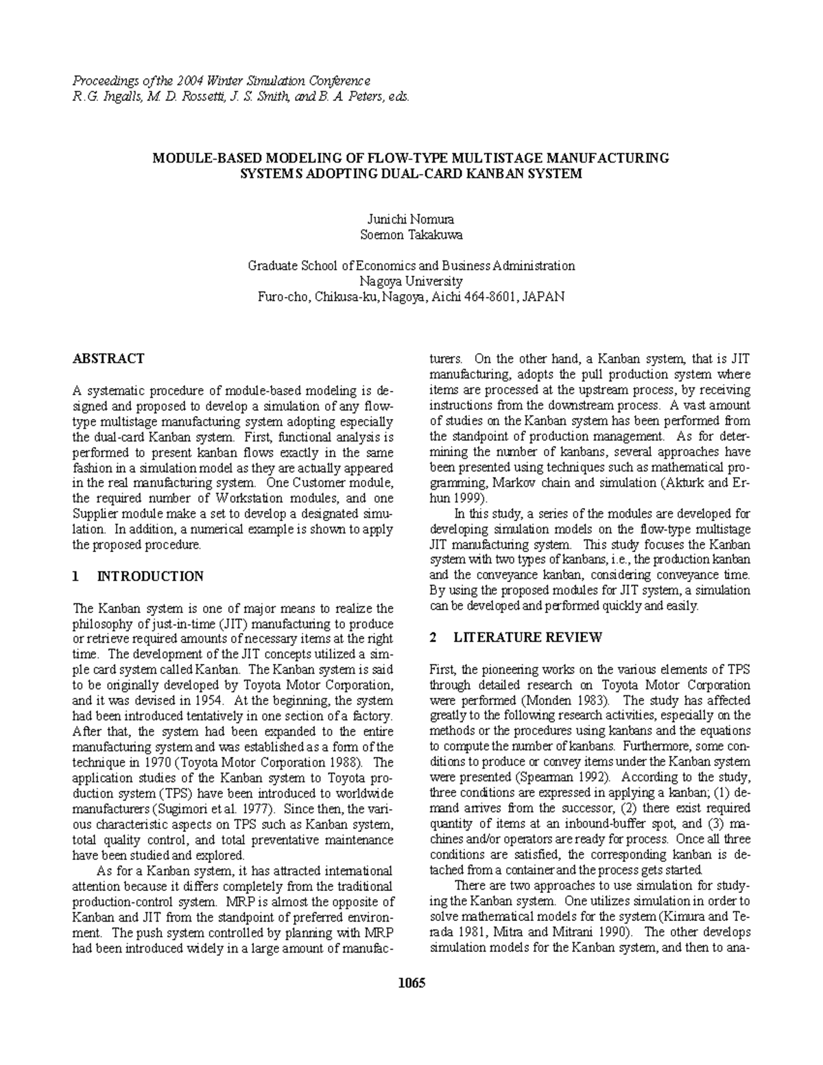 Module Based Modeling Of Flow Type Multistage Manufacturing Systems Adopting Dual Card Kanban