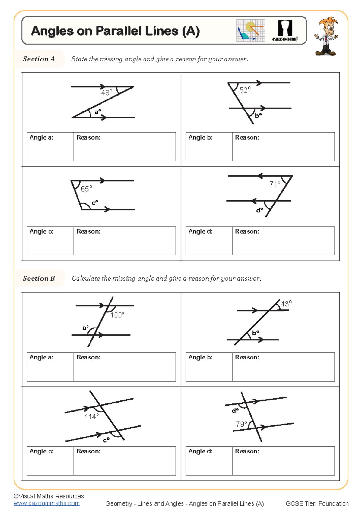 Worksheet 2 - ©Visual Maths Resources cazoommaths Geometry - Lines and ...