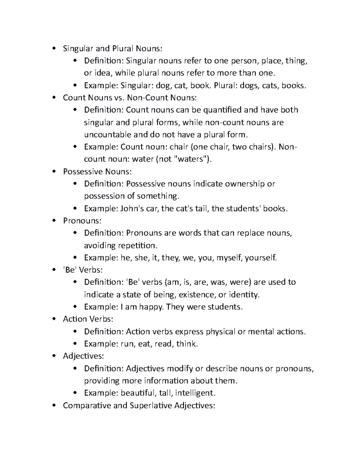 AICE Gen. Paper Study Guide 2 - Singular and Plural Nouns: Definition ...